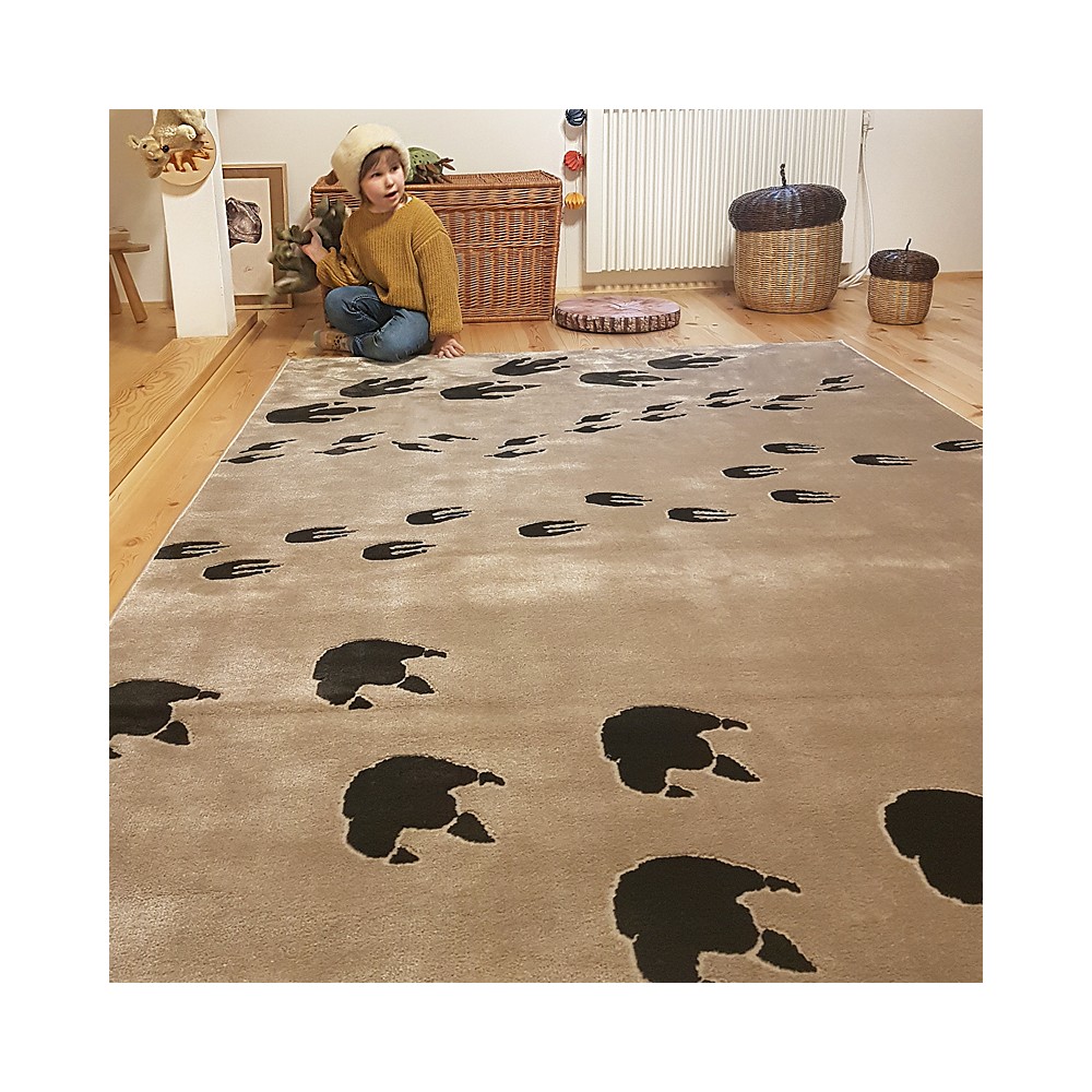 ANIMAL TRACK 3D children's room rug with dinosaur footprints, anti ...